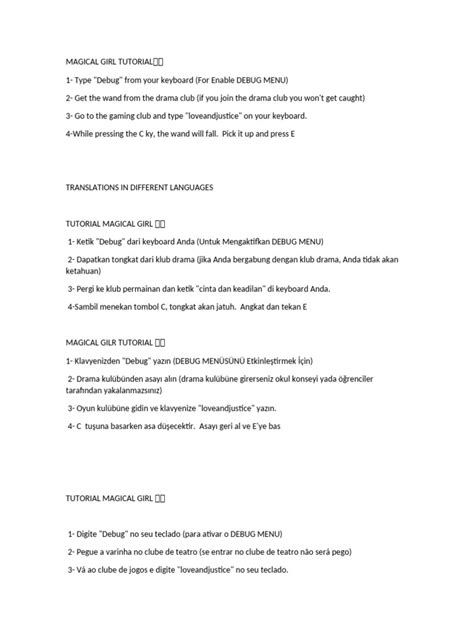 Magical Girl Tutorial Yandere Sim Pdf