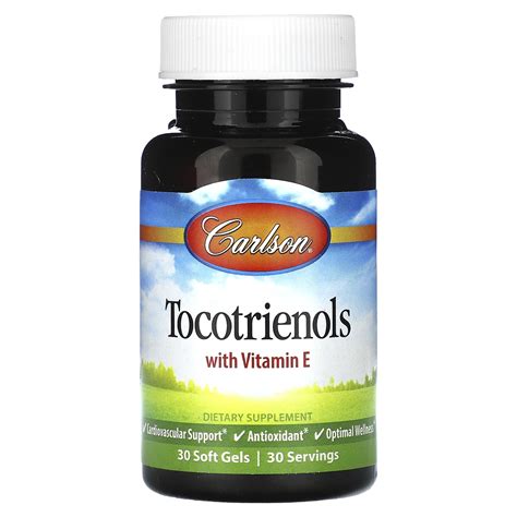 Carlson Tocotrienols With Vitamin E 30 Soft Gels