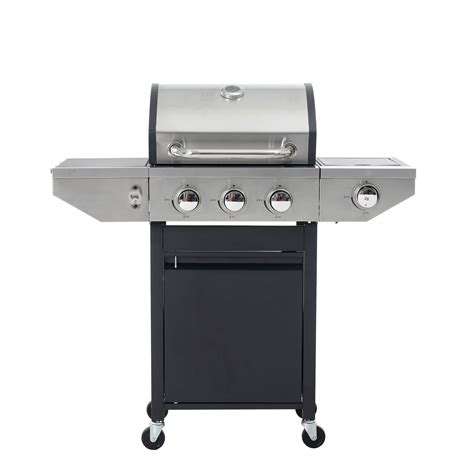 Propane Grill 3 Burner Stainless Steel Bbq Gas Grill With Side Burner Thermometer And Even