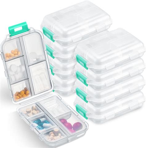 Mumufy 32 Pcs Travel Pill Organizer 10 Compartments Pocket