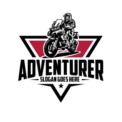 Adventure Biker Emblem Logo Vector Art Isolated Biker Logo Vector