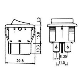 Rocker Switch 6P DPDT ON OFF