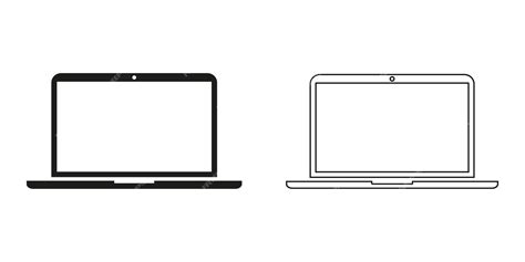 Premium Vector Laptop Icons Set Black Icons Isolated On A White
