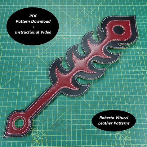 Phoenix Down Leather Spanking Paddle Etsy How To Make Leather