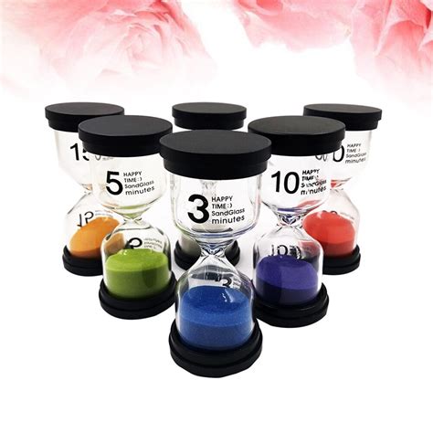 6 Pcs Sandglass Set Minutes Compact Sandglass Time Vicedeal