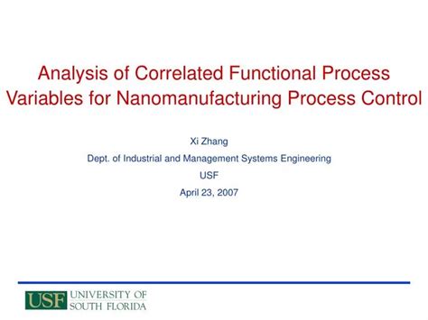 Ppt Analysis Of Correlated Functional Process Variables For