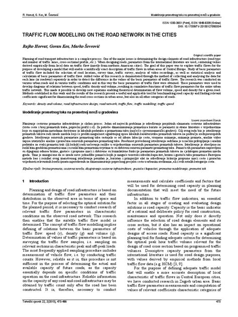 Traffic Flow Modelling On The Road Network In The Download Free Pdf Traffic Fluid Dynamics