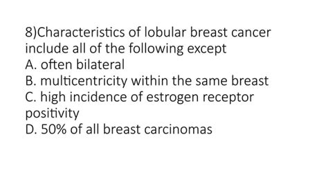 Mcq On Breast Malignancy094105pptx For Ug Ppt