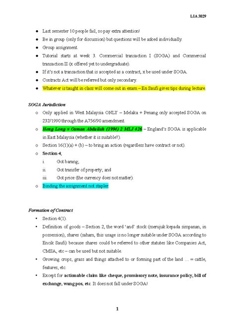 Basic Lecture Notes Lia 3029 Last Semester 10 People Fail So Pay