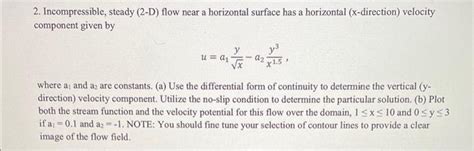 solved 2 incompressible steady 2 d flow near a