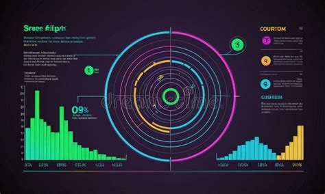 Digital Interface With Circular Graph Bar Graph And Scatter Plot