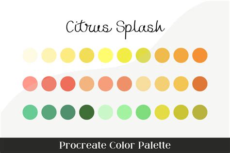 Citrus Spash Procreate Color Palette Graphic By Pixel Daisy · Creative Fabrica