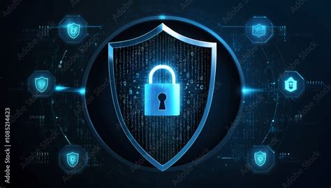 Cybersecurity Measures Digital Landscape Infographic Technology Hub Close Up Data Protection