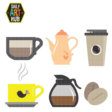 Coffee Set Clip Art Set Daily Art Hub Graphics Alphabets And Svg