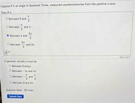 Solved Suppose θ Is An Angle In Quadrant Three Measured Counterclockwise From The Positive X