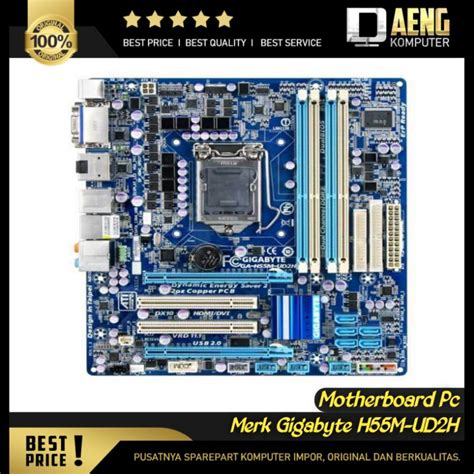 Jual Motherboard Mainboard Mobo Pc Merk Gigabyte H M Ud H Socket Slot Ram Slot Pci E