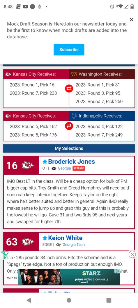 Tried Different Mock Database Think This Big Board Is Pretty Accurate Trades Seen Fair As Well