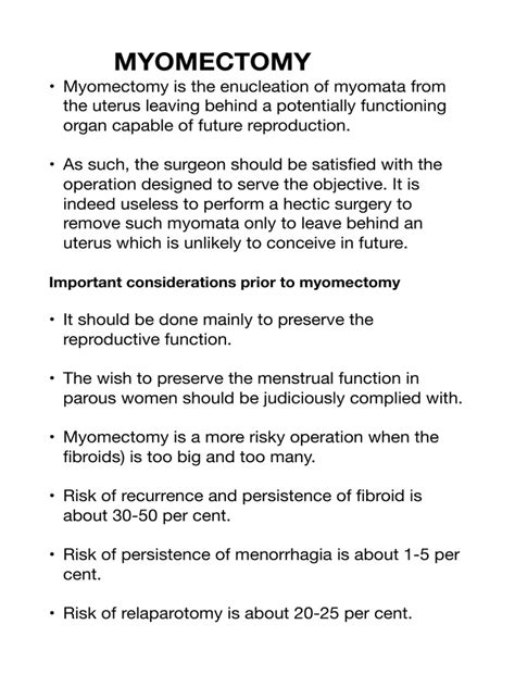 Myomectomy 2 Pdf Uterus Gynaecology