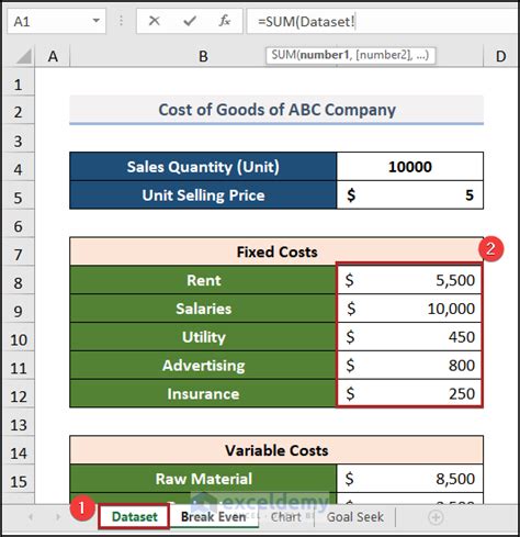 How To Make A Break Even Chart In Excel 6 Easy Steps