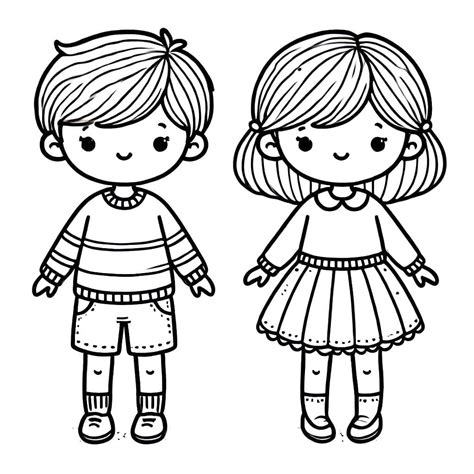 Niño Y Niña 5 Para Colorear Imprimir E Dibujar Coloringlib