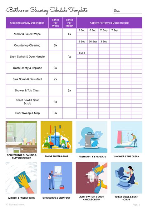 Toiletchecklist3655 Cleaning Checklist Template Cleaning Schedule