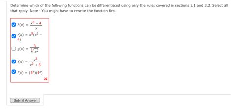 Determine Which Of The Following Functions Can Be