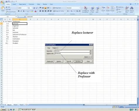 Replacing A Value In Ms Excel