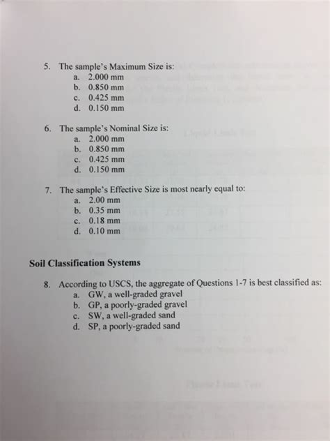 Solved Sieve Analysis Perform The Necessary Calculations