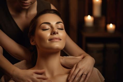 Premium Photo Young Woman Enjoying Shoulders Massage