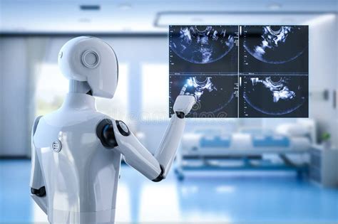 Medical Technology Concept With Robot Interpret Ultrasound Output Stock
