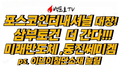 포스코인터내셔널 삼부토건 미래반도체 이브이첨단소재 지투파워 동진쎄미켐 삼부토건 지투파워 포스코인터내셔널 미래반도체 이브이첨단소재 동진쎄미켐