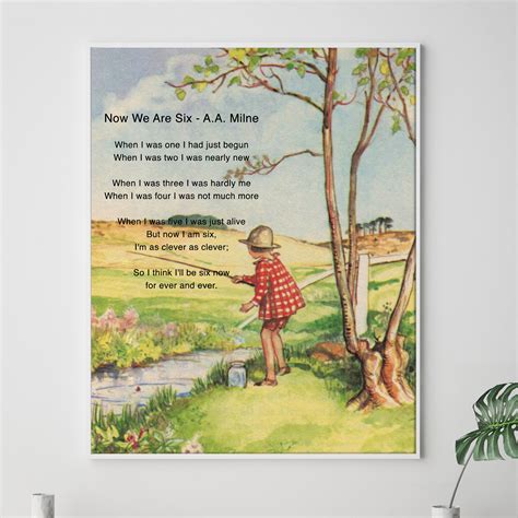Now We Are Six Poem The End By A A Milne Winnie The Pooh Etsy