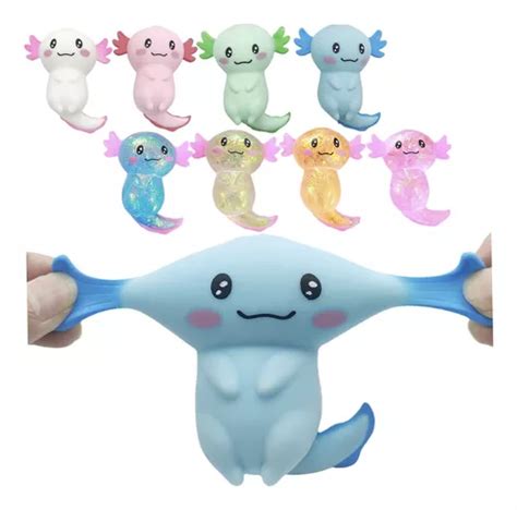 Paquete 12 Squishy De Ajolote 6 Pz De Gel Y 6 Pz De Espuma Surtidos