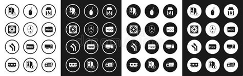 Set Uninterruptible Power Supply Computer Mouse Cooler Case Of Computer Hard Disk Drive Hdd