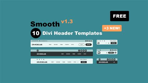 Smooth V13 Added 3 New Divi Header Templates Free Download