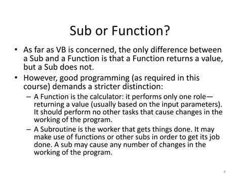 Ppt Understanding Procedures Subs And Functions In Visual Basic