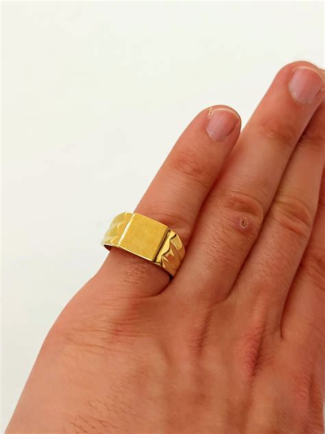 Gold Simple Mens Ring Bijouterie Panthère