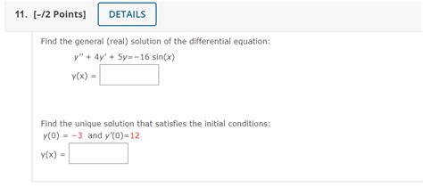 solved 11 [ 12 points] details find the general real