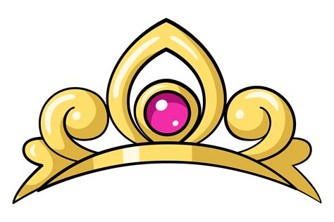 Golden Tiara Cartoon Icon Princess Crow Graphic By Ladadikart