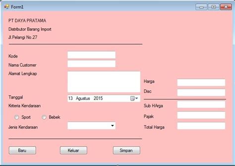 Membuat Program Penjualan Barang Menggunakan Microsoft Visual Basic 2010 Express