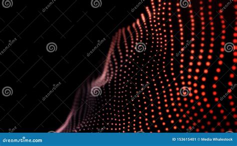 Abstract Motion Waving Dots Texture With Glowing Defocused Particles In Rows Seamless Loop