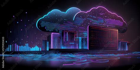 Cloud Computing Technology Concept Cyber Security Smart City And