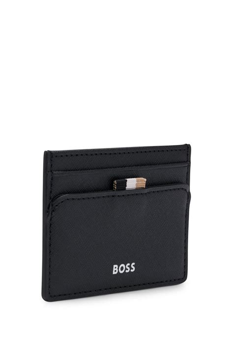 boss card holder with signature stripe and logo detail