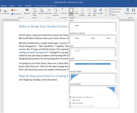 Make Or Break Your Headers Footers In Microsoft Word
