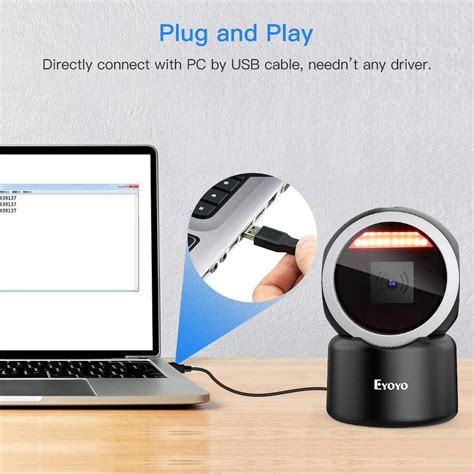 Eyoyo Ey 3300 2d Desktop Barcode Scanner Omnidirectional Hands Free 1d Qr Barcode Reader With