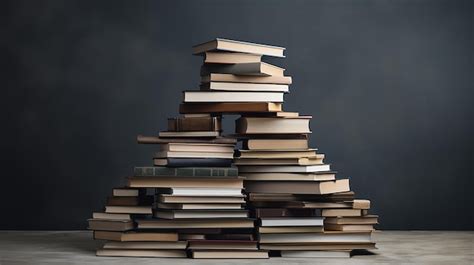 Premium AI Image A Stack Of Books With A Dark Background