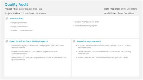 project quality tracker ppt template