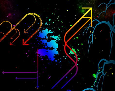 벡터 Hd 파란색 노란색 및 녹색 화살표 및 추상 회화 예술 벡터 Hd 배경 화면 Wallpaperbetter