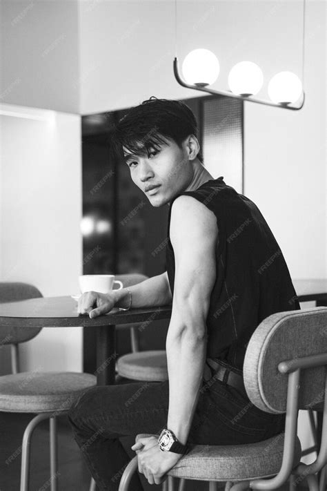 옆모습 남자 착석 통하고 있는 의자 무료 사진