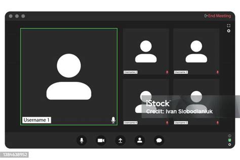 Interface Utilisateur De Visioconférence Modèle Dinterface Décran Dappel Vidéo Application Pour